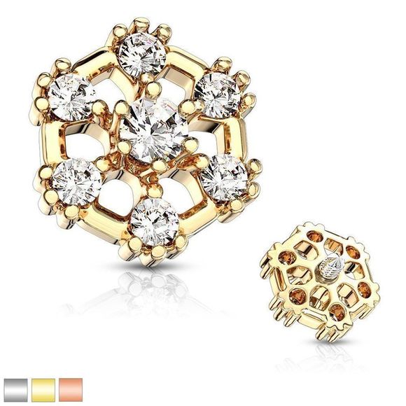 Jewelry | Surgical Grade Stainless Steel Dermal Stud Hexagon | Poshmark